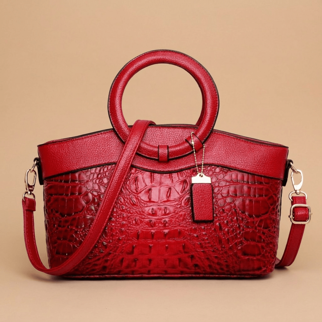 CASSIANE | Sac à main structuré classique effet croco – Ava & Lila